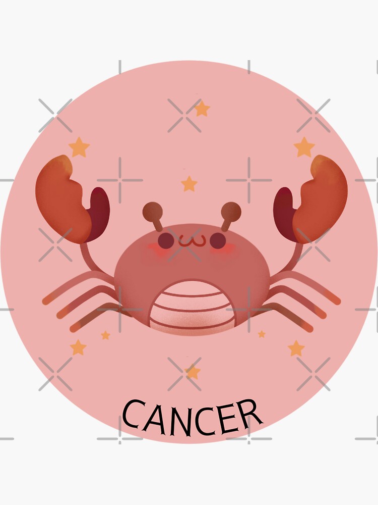 "Cute Kawaii Cancer Zodiac Sign Astrology Horoscope" Sticker for Sale ...