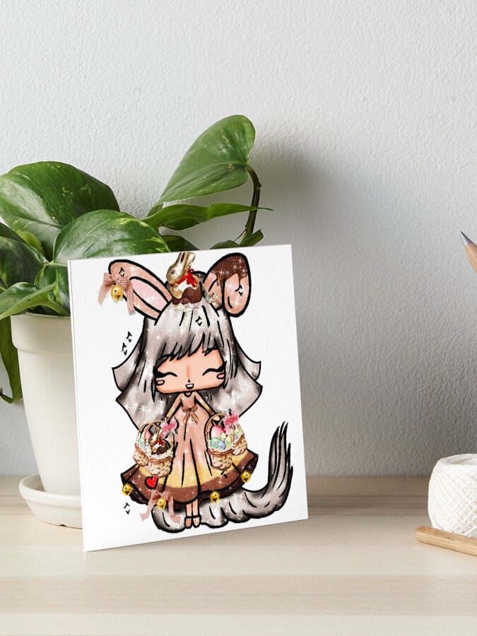 "Cute Chibi Easter Bunny Choco Spring Kawaii" Art Board Print by Jolly ...