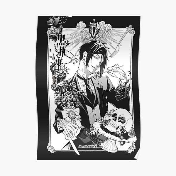 "Kuroshitsuji Black Butler Sebastian Michaelis Manga" Poster for Sale ...