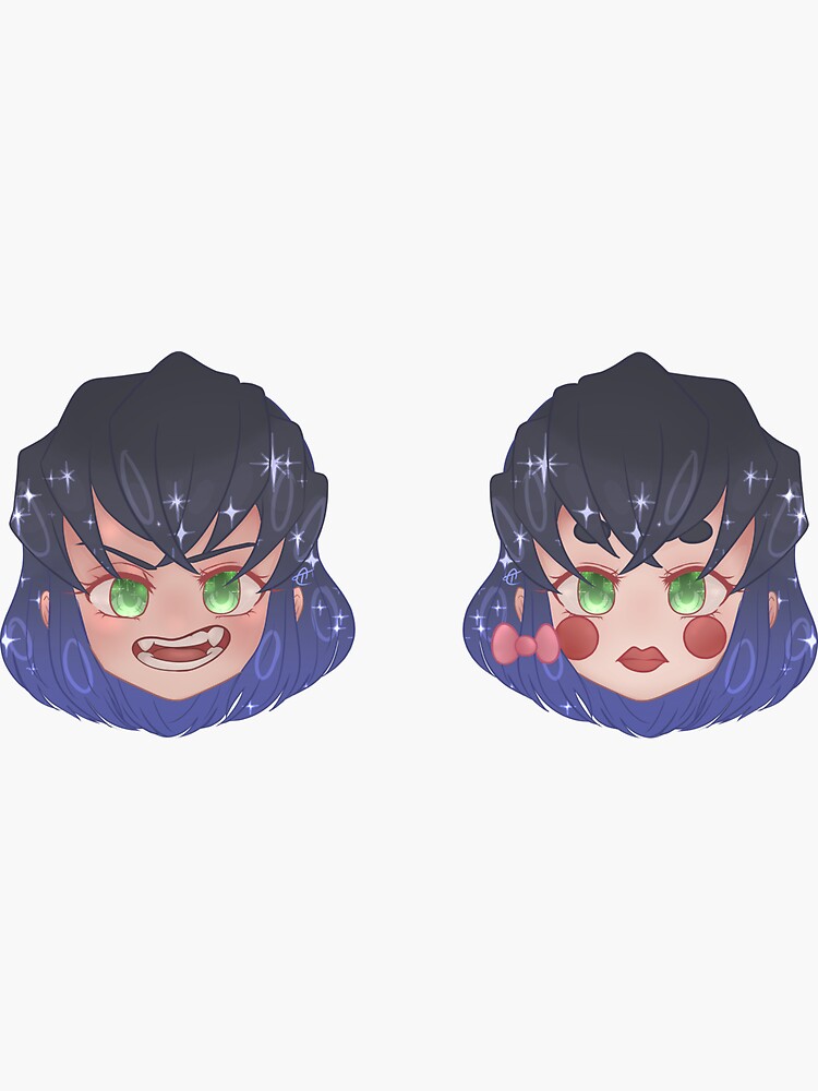 Sticker « Inosuke Hashibira Chibi Tête | Tueur de démons : Kimetsu No ...