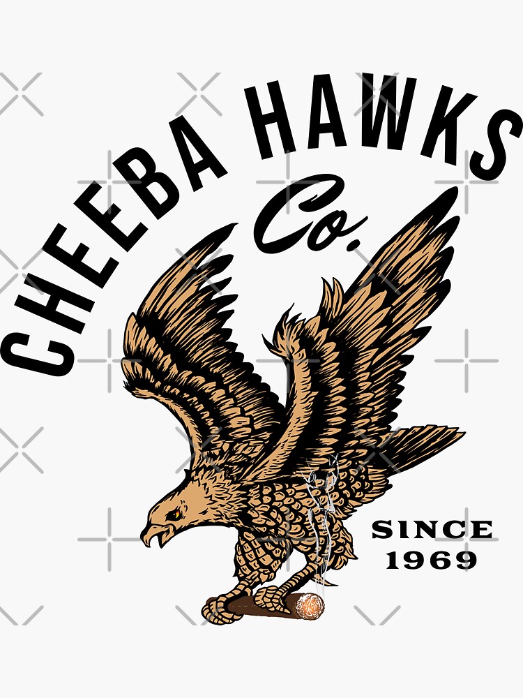 "CHEEBA HAWKS COMPANY 1969" Sticker by bluebaby | Redbubble
