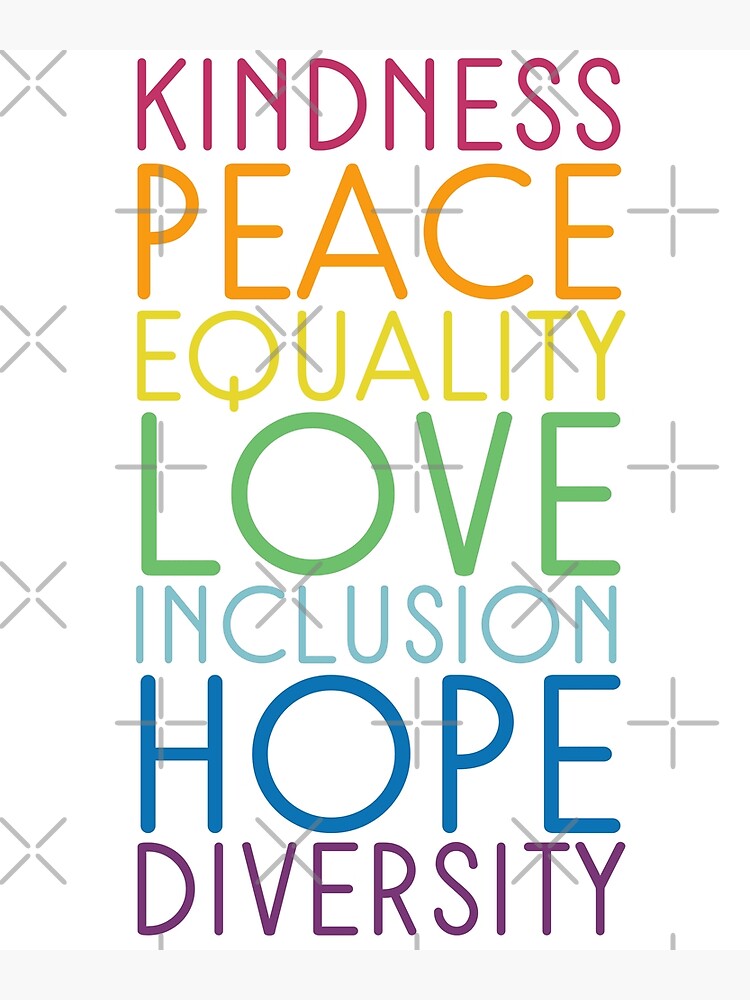 Póster «Paz Amor Inclusión Igualdad Diversidad Derechos Humanos» de ...