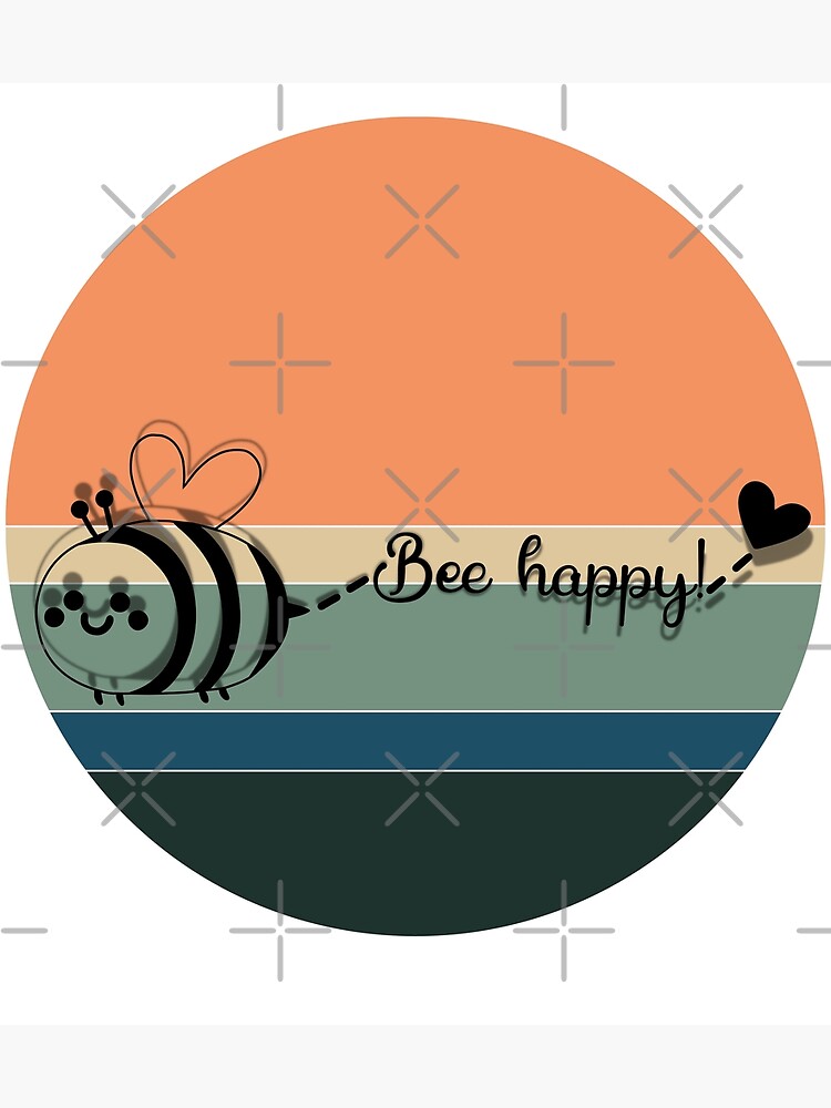 Póster «¡Abeja feliz! Diseño de ilustración vintage de abejas» de ...