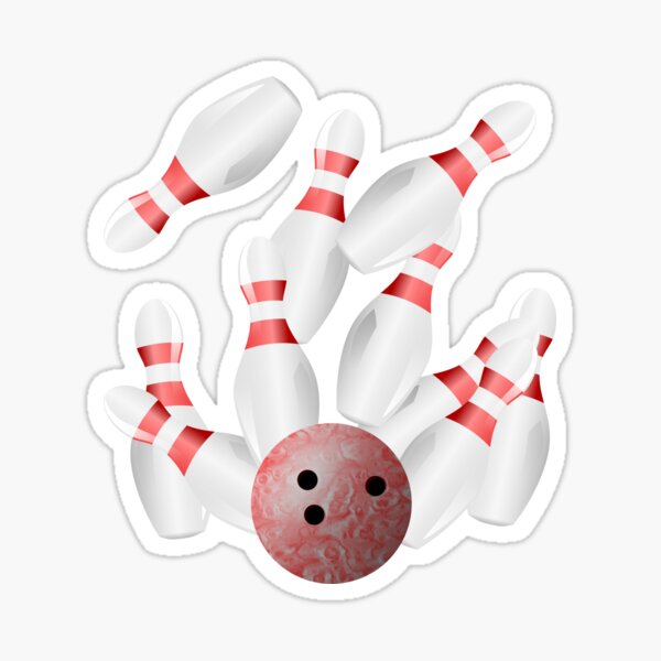 "Ten-pin bowling strike" Sticker for Sale by piedaydesigns | Redbubble