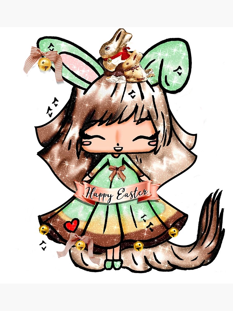 "Cute Chibi Easter Bunny Mint Choco Spring Kawaii" Poster by Jolly ...