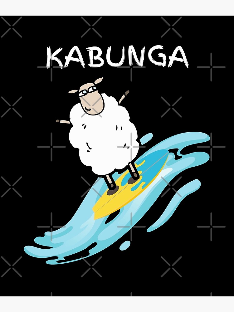 "kabunga "gift from God" funny sheep surfing ocean wave with text ...