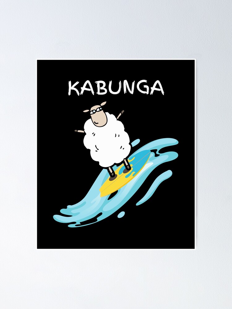 "kabunga "gift from God" funny sheep surfing ocean wave with text ...