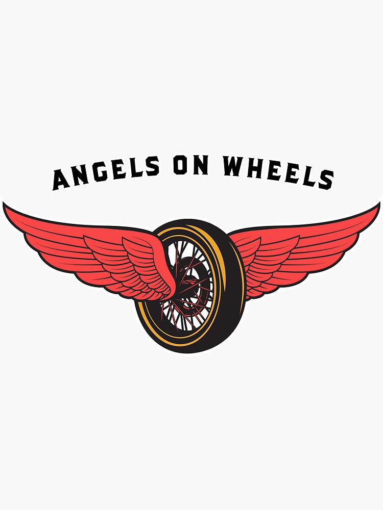 "Retro Wheels with Wings" Sticker by kaulibay | Redbubble