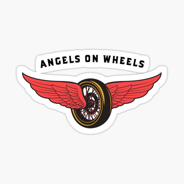 "Retro Wheels with Wings" Sticker by kaulibay | Redbubble