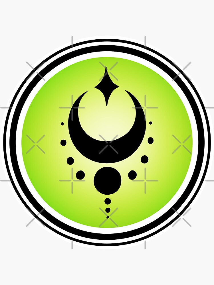 "Green Esoteric Mystical Moon Symbol" Sticker by OnyxMoonDesigns ...