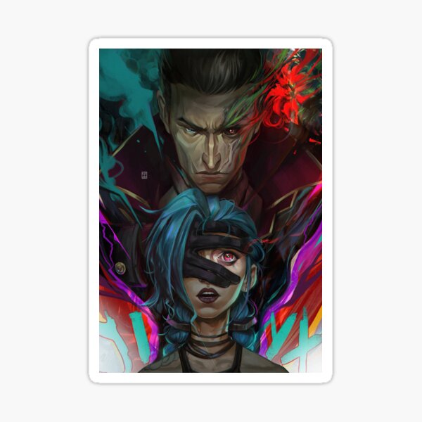"Jinx and silco Arcane" Sticker by Kacyboms | Redbubble
