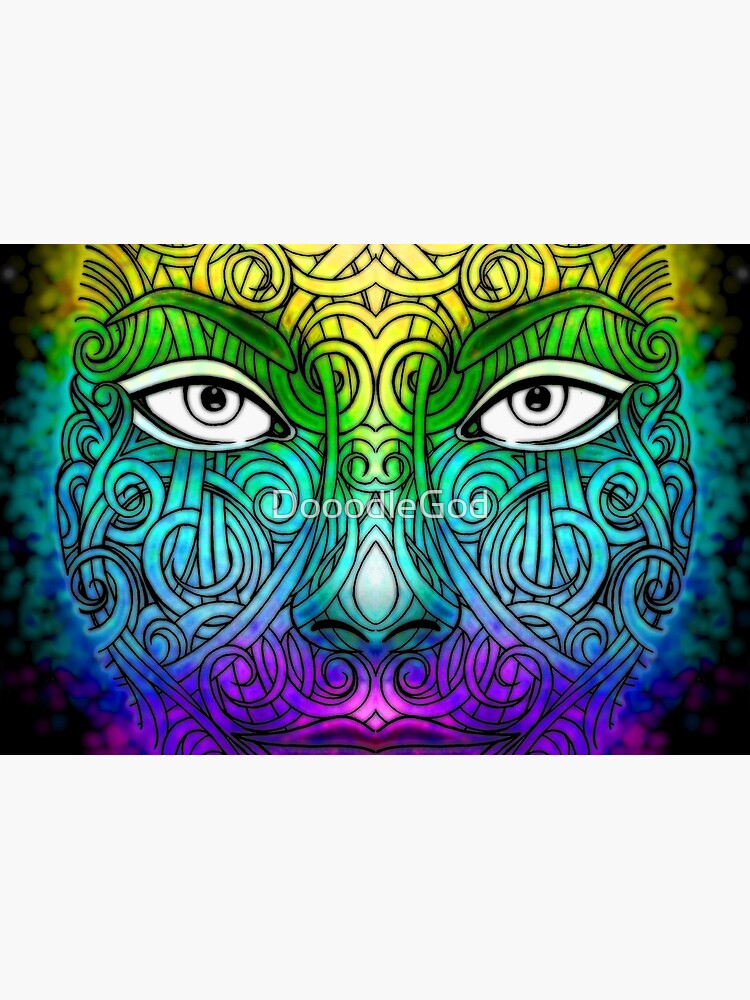 "Tribal Rainbow Zen Doodle Abstract Art Color Splash Female Face ...