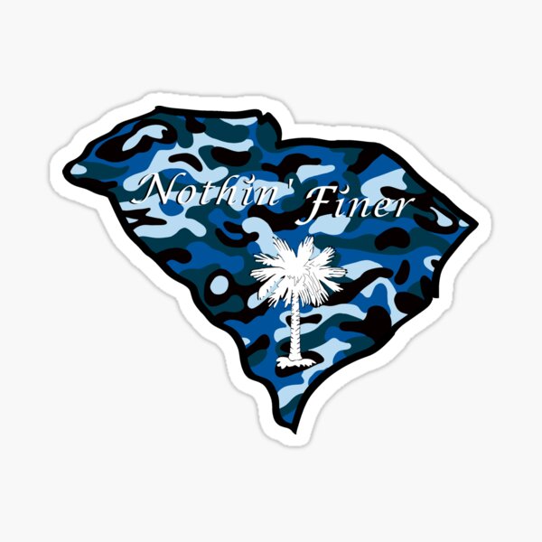"South Carolina Nothing Finer Blue Camo" Sticker by NiteShay | Redbubble