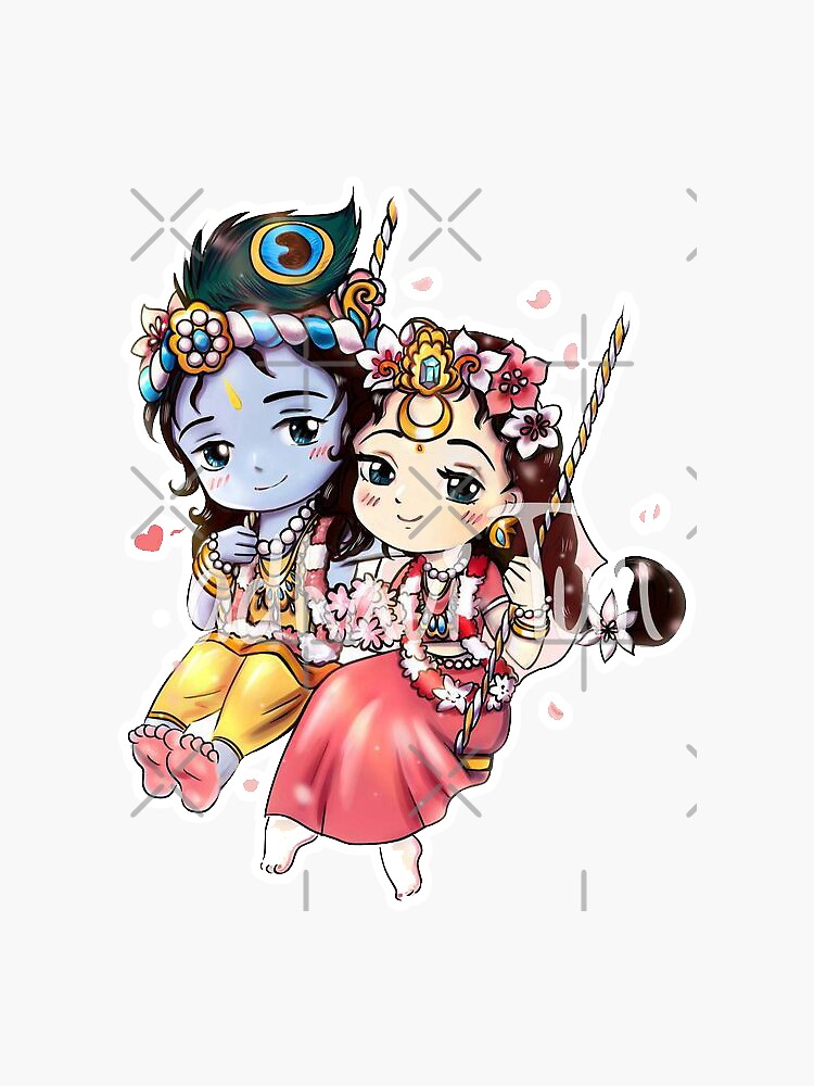 "Cute Lord Shree Krishna stickers " Sticker for Sale by Nitish3005 ...