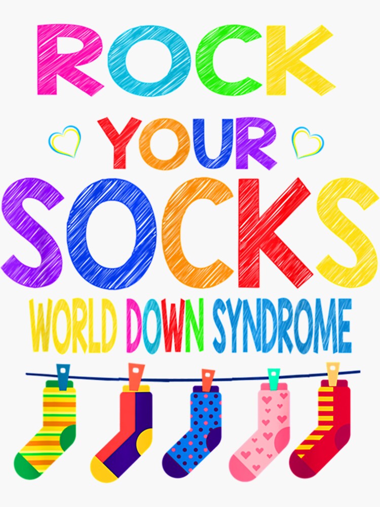 "World Down Syndrome Day Rock Your Socks Awareness " Sticker for Sale ...