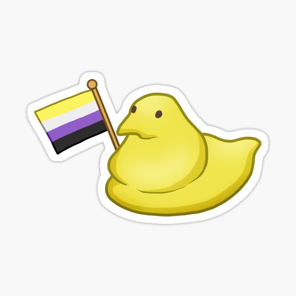 "NB Pride Peeps - Yellow Chick Peep with Non-Binary Pride Flag LGBT+" Sticker for Sale by Zphal ...