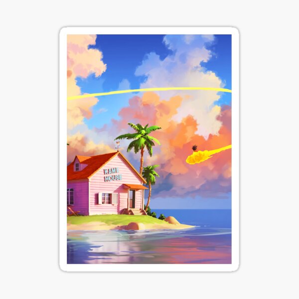 "Master Roshi Kame House - Dragon Ball - Artwork Classic ." Sticker by ...