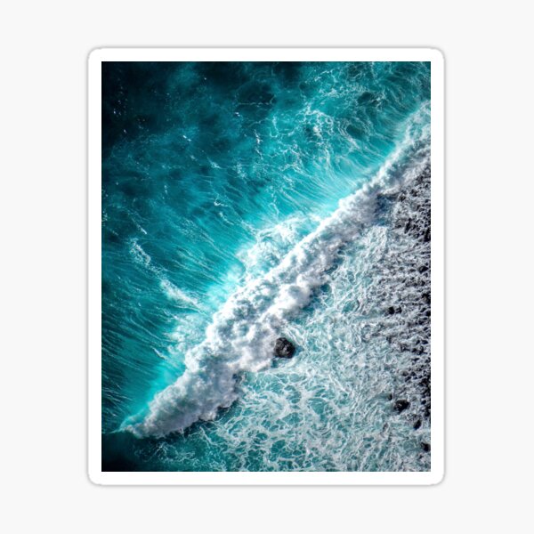 "Paradise blue sea wave" Sticker by metamorfosedsgn | Redbubble