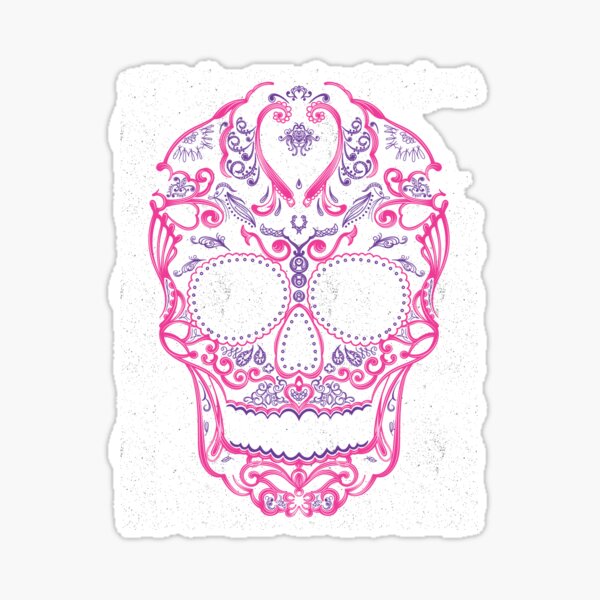 " Day Of The Dead Sugar Skull Dia De Los Muertos " Sticker by Mr ...
