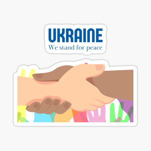 "Ukraine We stand for peace" Sticker by robiofficial01 | Redbubble