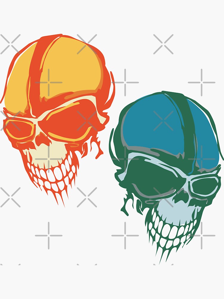 "Skull helmet" Sticker by AoSora | Redbubble