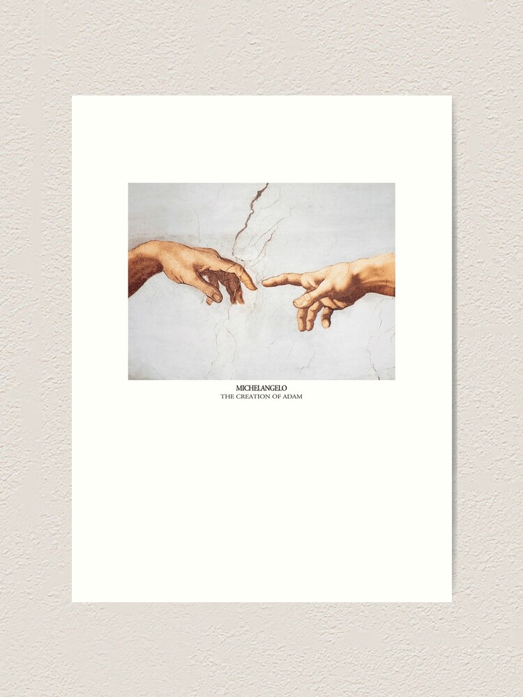 "The Creation of Adam Michelangelo Fingers Touching Poster" Art Print ...