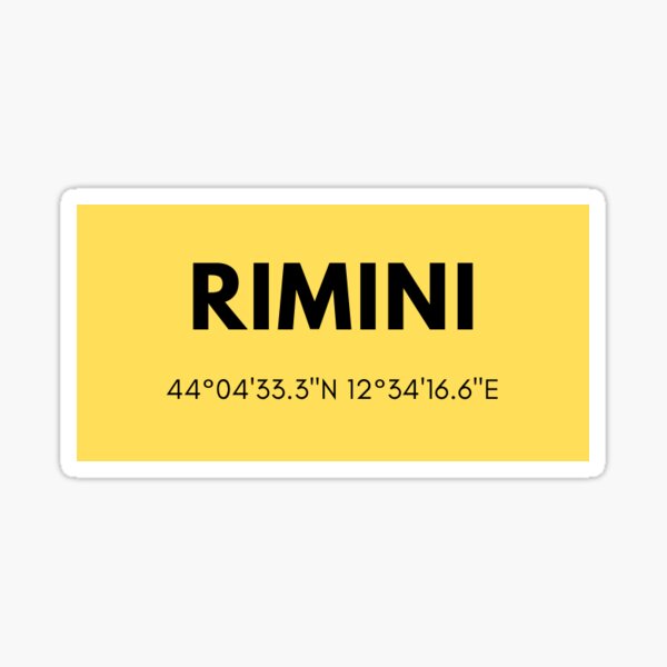 "Favorite City Rimini Italy Skyline Cityscape Coordinates" Sticker by ...