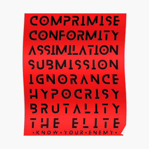 "Know Your Enemy" Poster for Sale by DovbleTrovble | Redbubble