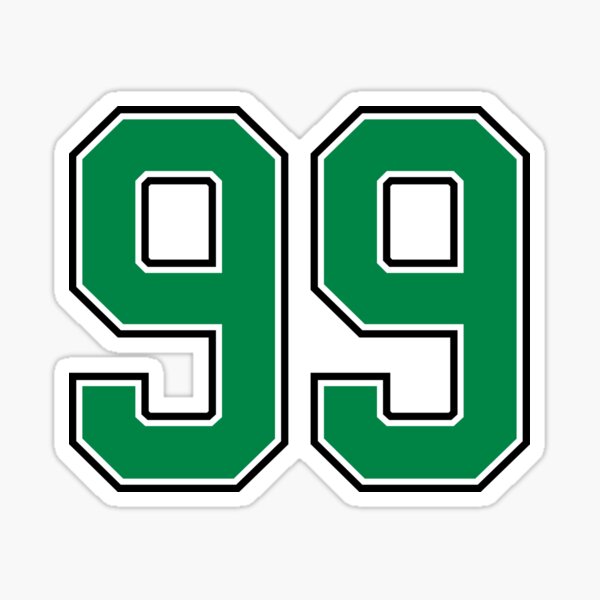  99 Number Green Lucky Sports Ninety Nine Sticker By ArtIsParty