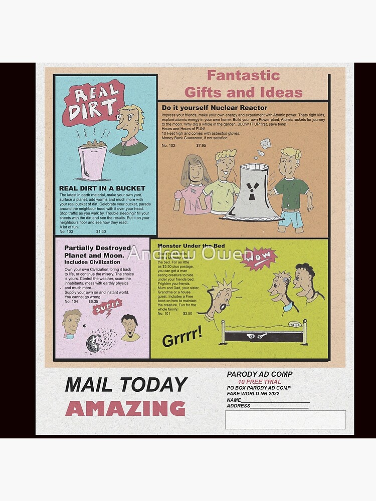 "Retro Comic Ads Parody" Poster for Sale by AndrewOwen | Redbubble