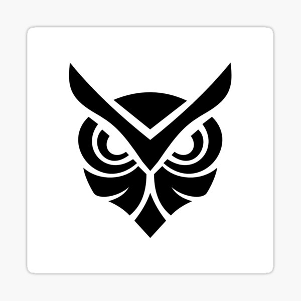 "Kimmi Owl White-Black" Sticker by KIMIOWLS | Redbubble