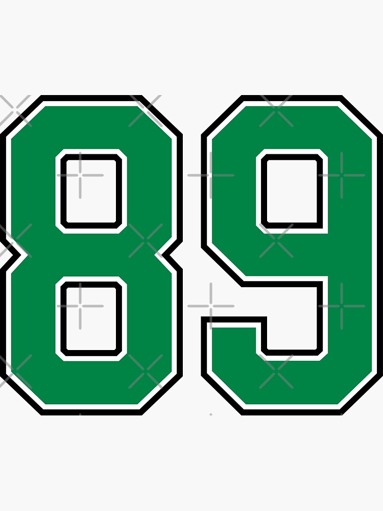 "89 number, green lucky sports eighty nine" Sticker by ArtIsParty ...