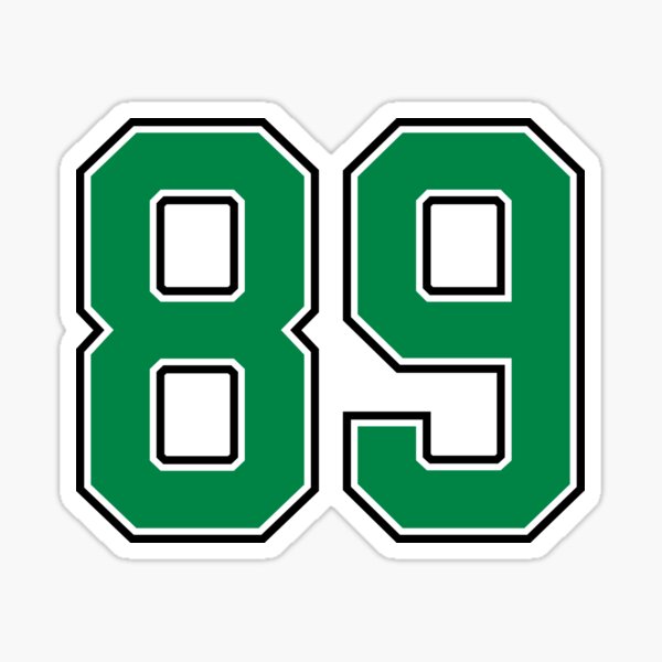 "89 number, green lucky sports eighty nine" Sticker by ArtIsParty ...