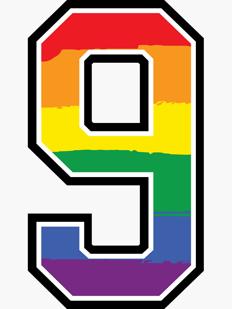 "Number 9 Rainbow LGBT pride nine" Sticker by LoveIsColorful | Redbubble