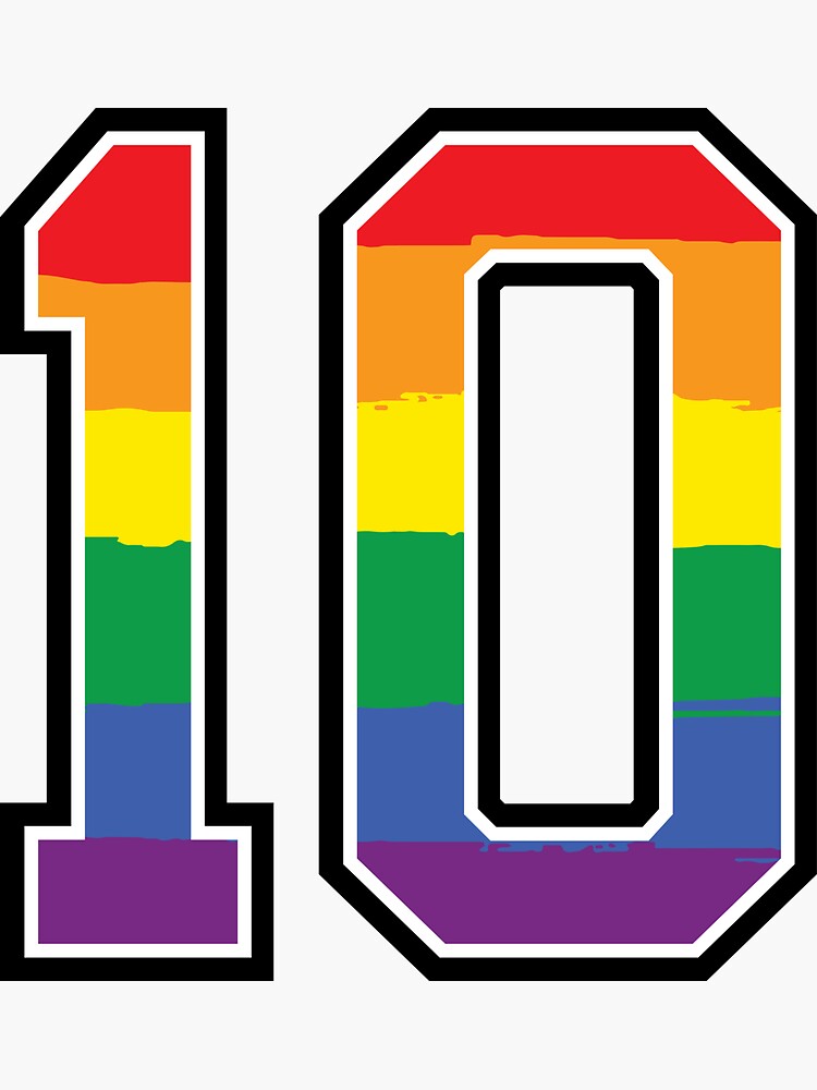 "Number 10 Rainbow LGBT pride ten" Sticker by LoveIsColorful | Redbubble