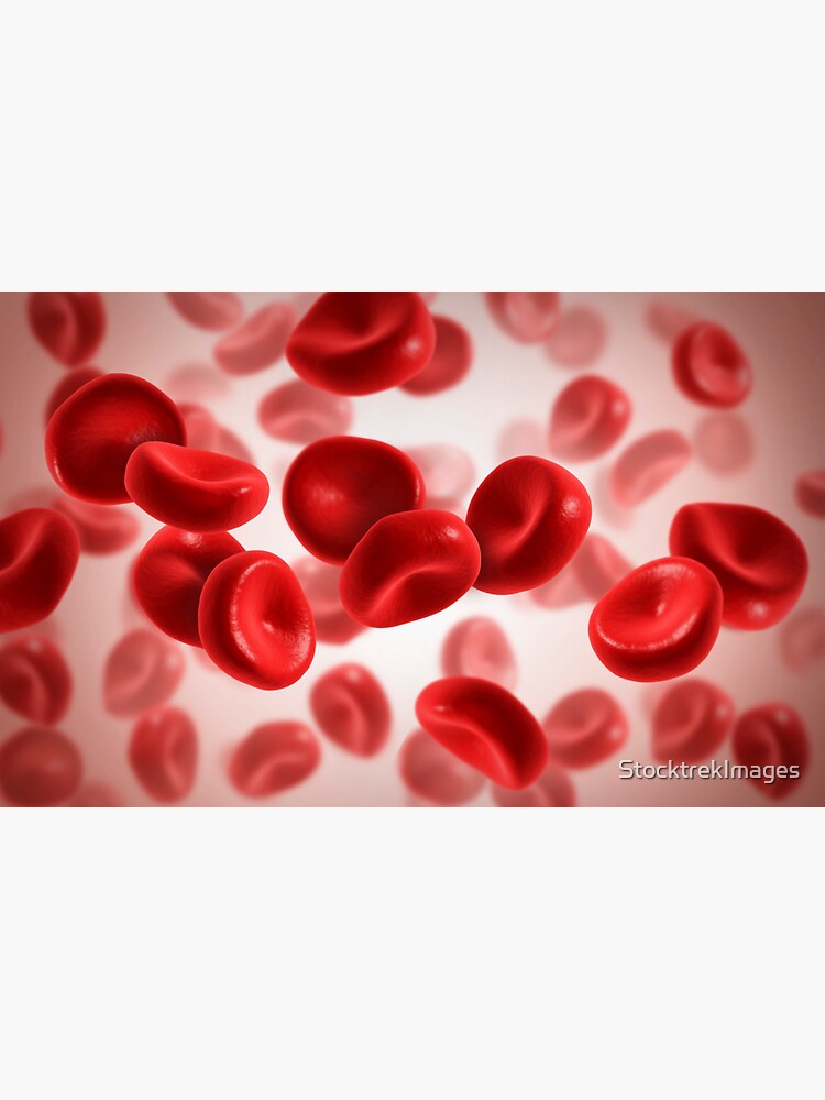 "Microscopic view of blood cells." Sticker for Sale by StocktrekImages ...