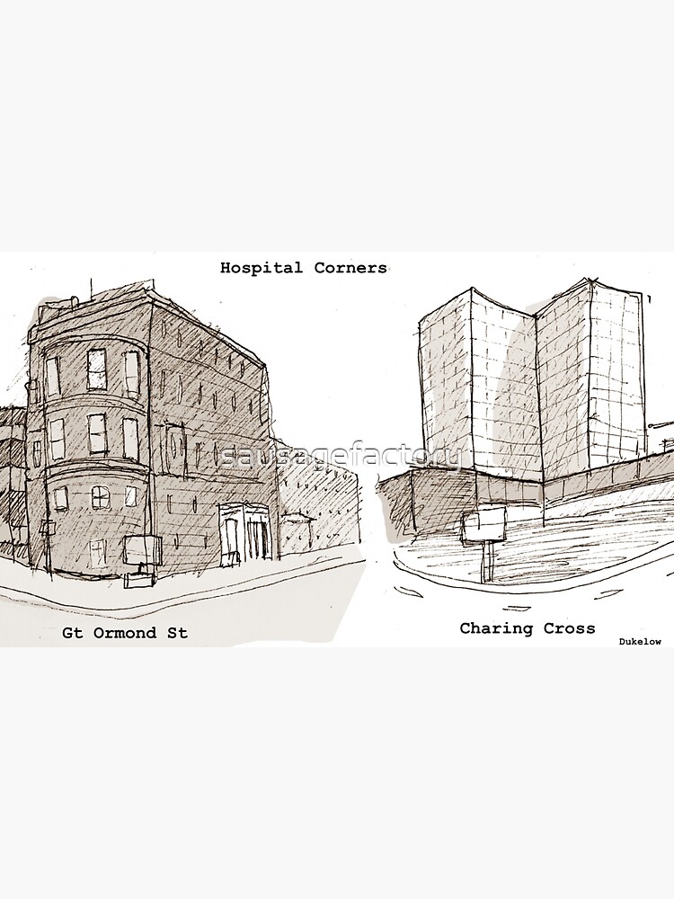 "Hospital corners" Sticker for Sale by sausagefactory | Redbubble