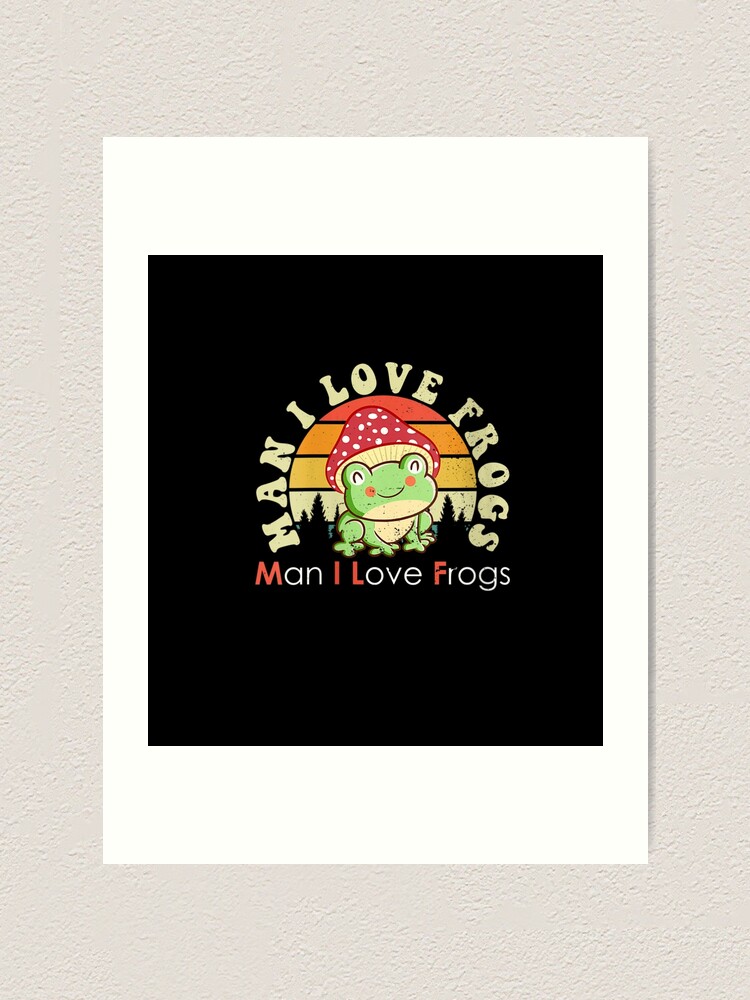 Man I Love Frogs Pink Man I Love Frogs Bumper Art Print For Sale By Justebegood Redbubble