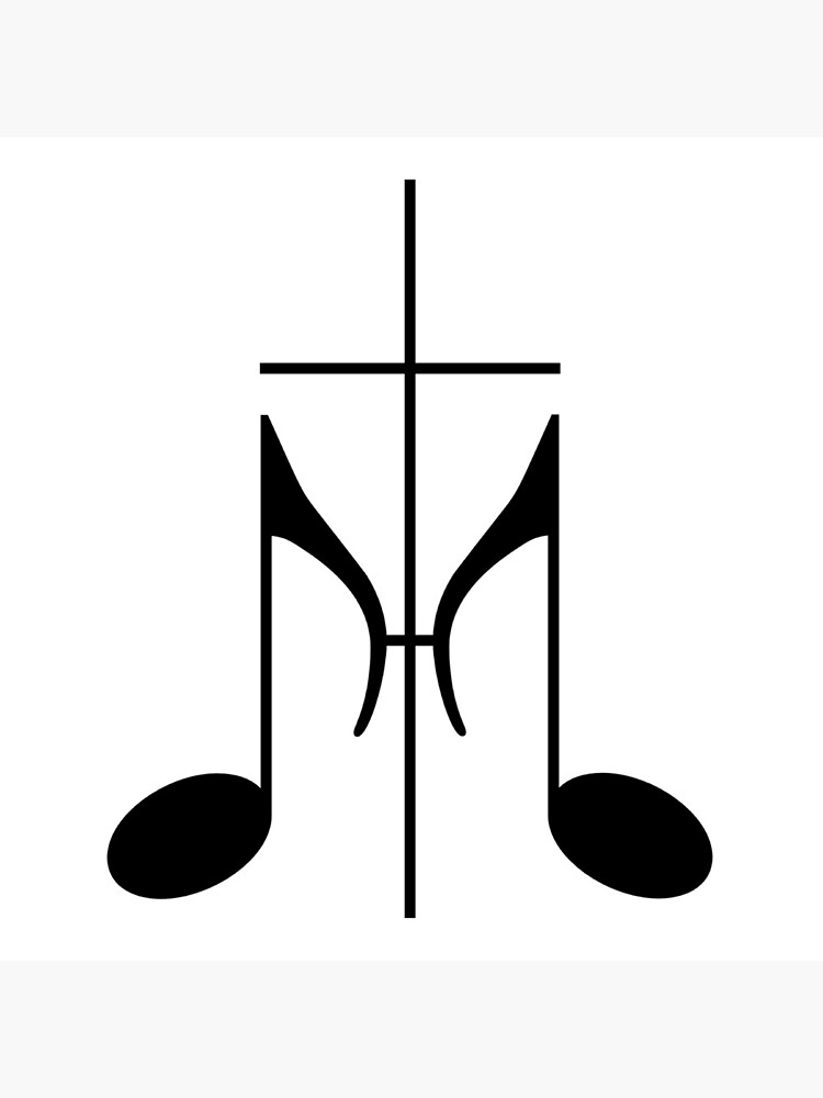 "Gospel music note with cross (black color)" Poster for Sale by ...