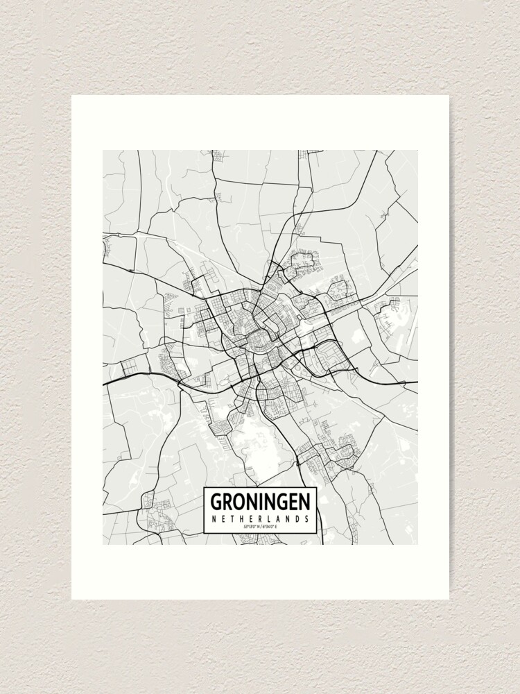 "Groningen City Map of Netherlands - Light" Art Print by deMAP | Redbubble