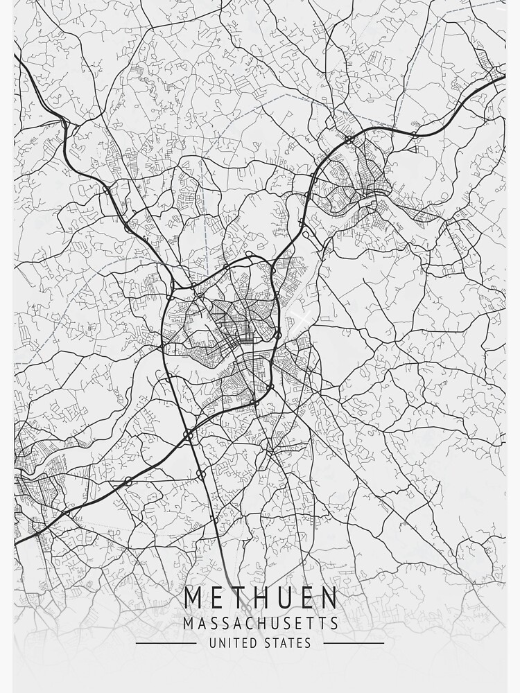 "Methuen - Massachusetts - US Gray City Map" Sticker by ctmapprint ...