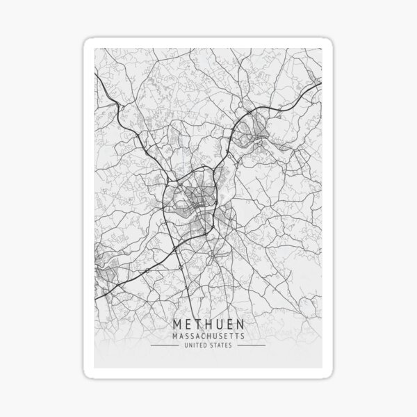 "Methuen - Massachusetts - US Gray City Map" Sticker by ctmapprint ...