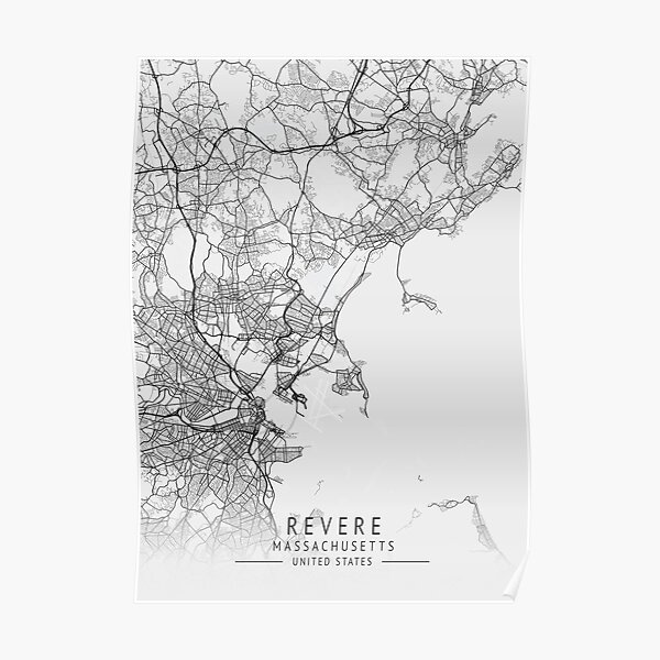 "Revere - Massachusetts - US Gray City Map" Poster for Sale by ...