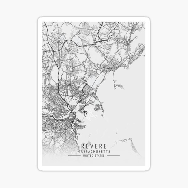 "Revere - Massachusetts - US Gray City Map" Sticker by ctmapprint ...