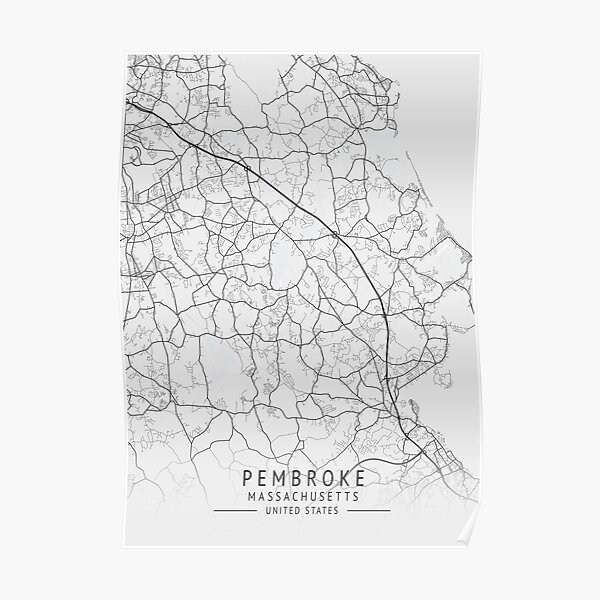 "Pembroke - Massachusetts - US Gray City Map" Poster for Sale by ...