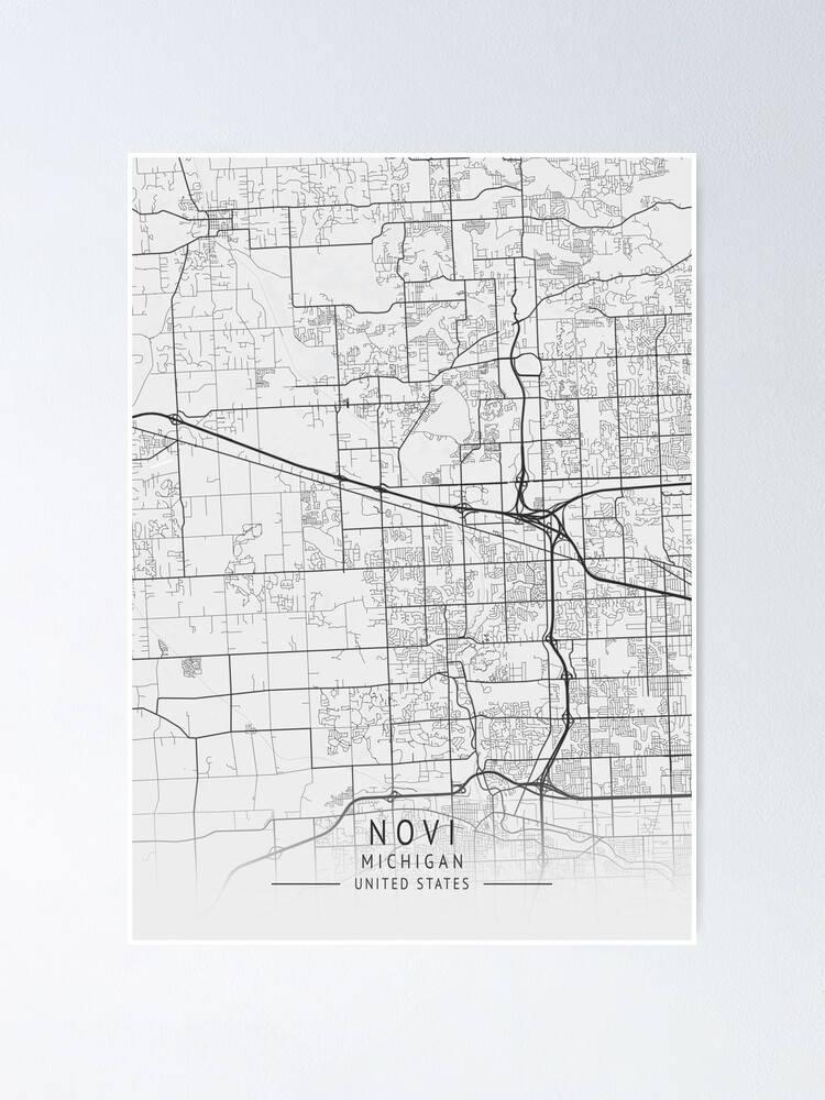 "Novi - Michigan - US Gray City Map" Poster for Sale by ctmapprint ...