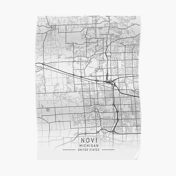 "Novi - Michigan - US Gray City Map" Poster for Sale by ctmapprint ...