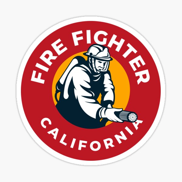 "Fire fighter california" Sticker by geovani0 | Redbubble