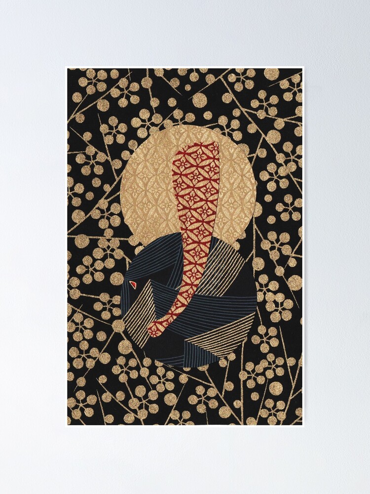 "Akoor | Japanese washi yuzen chiyogami origami paper collage" Poster for Sale by Mokusho ...