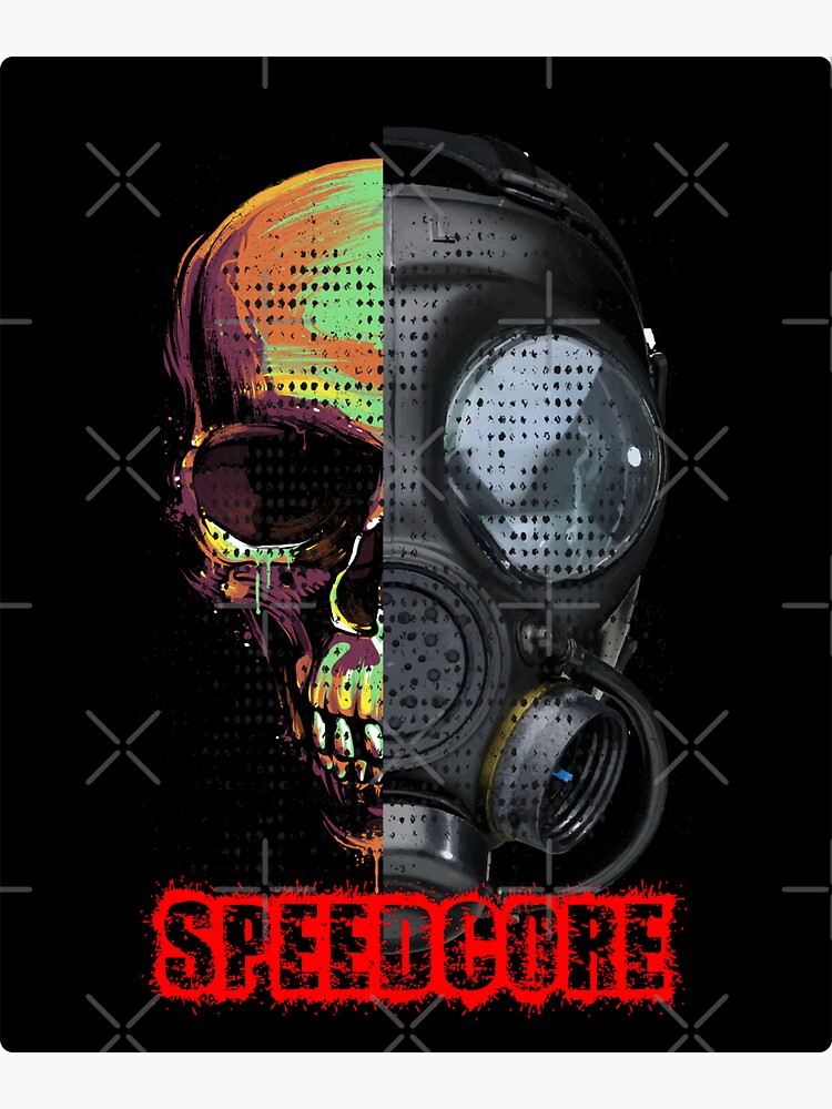 "Speedcore | Skull and Gasmask | Hard Dark Acid Techno" Sticker by ...